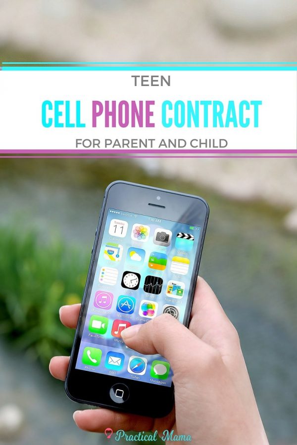 Teen cell phone contract - printable sample