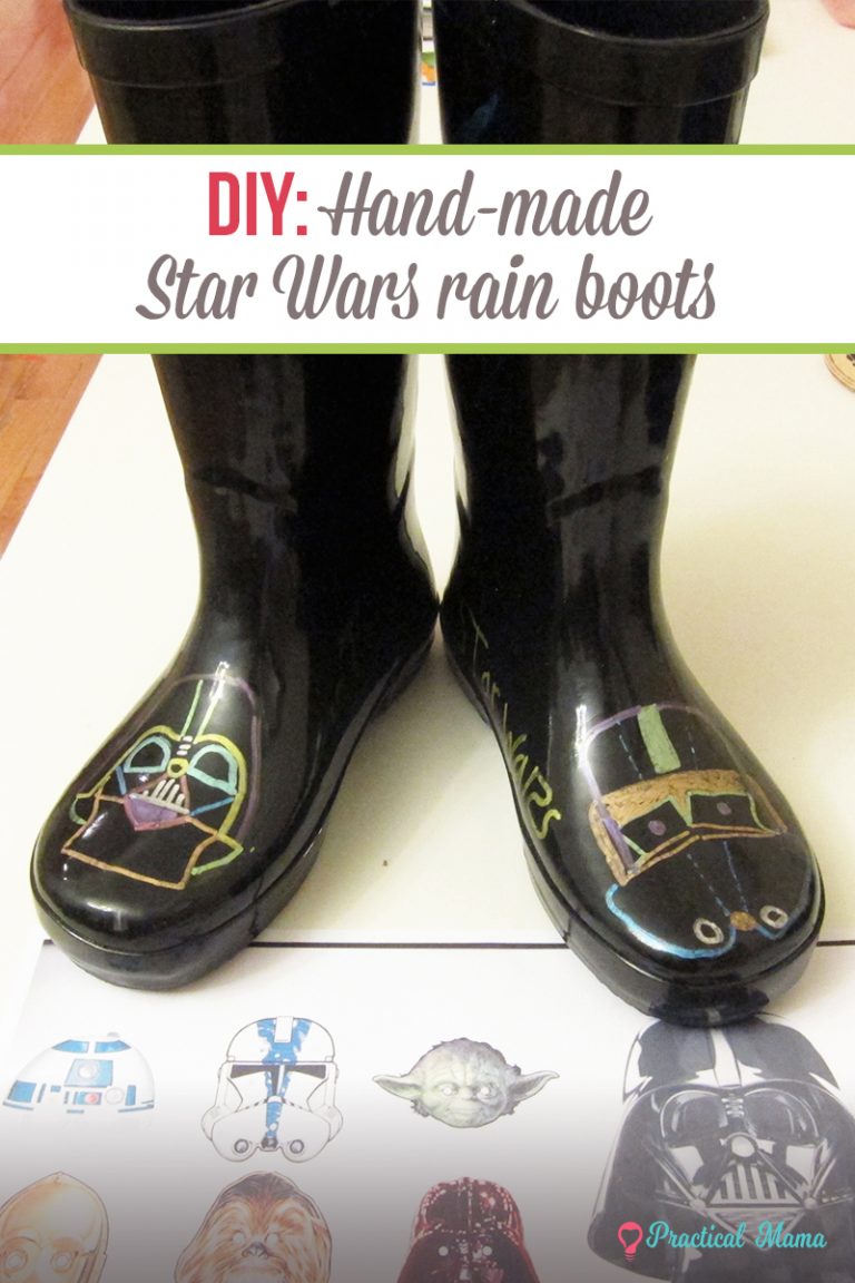 DIY Hand-made Star Wars rain boots - Practical Mama Blog